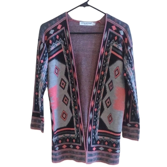 Cotton Emporium | Sweaters | Womens Open Cardigan Xs Knit Aztec ...